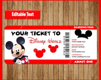 Mickey Mouse Ticket | Etsy