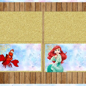 Princess Ariel Food Labels, Printable Princess Food Tent Cards, Litte ...