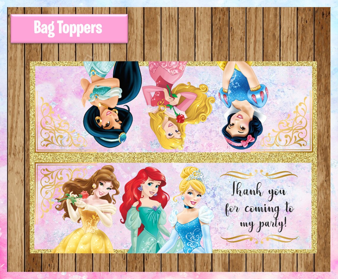 Princess Bags Toppers Printable Princess Treat Bags Toppers - Etsy