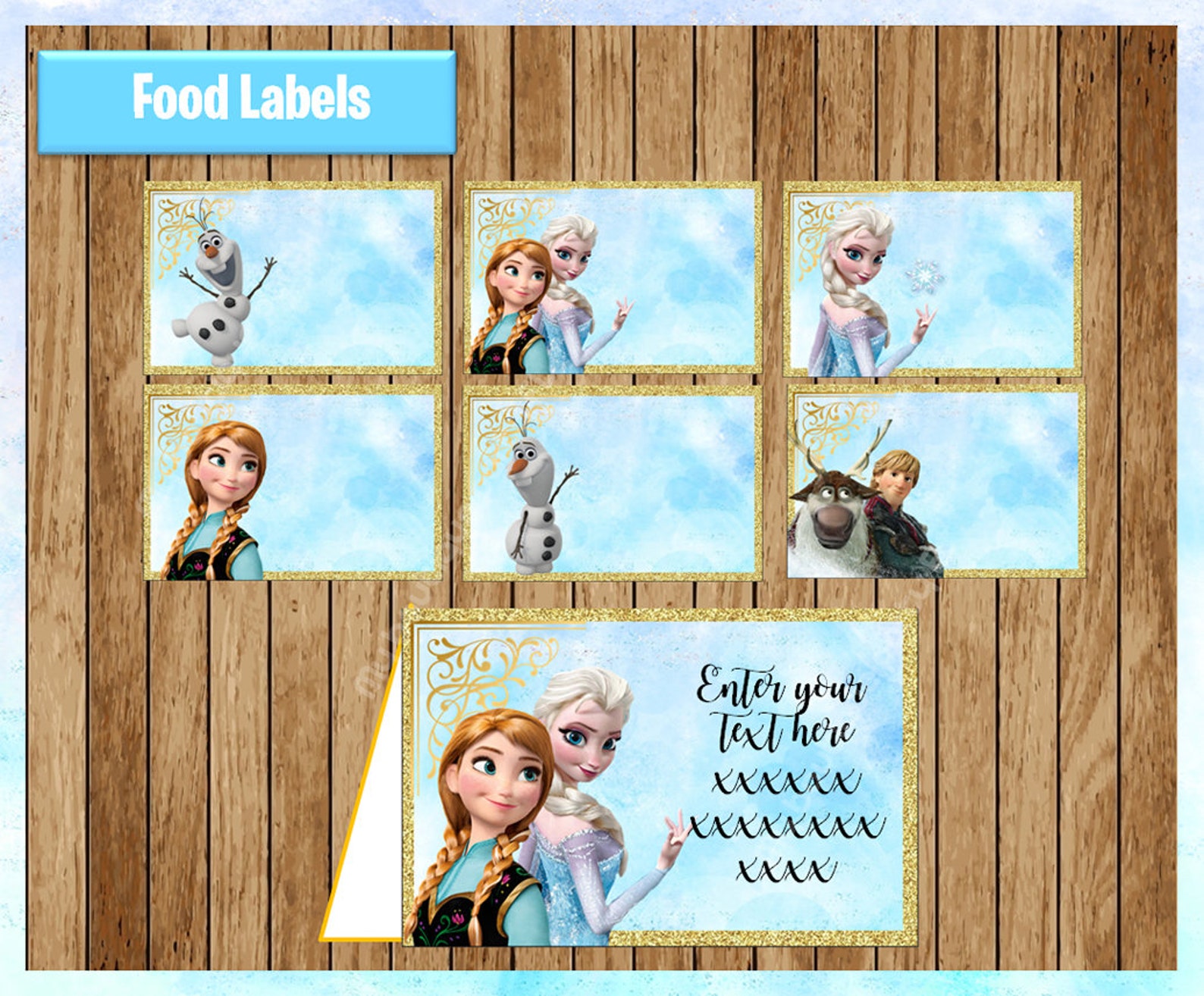 Frozen Food Labels Printable Princess Food Tent Cards - Etsy