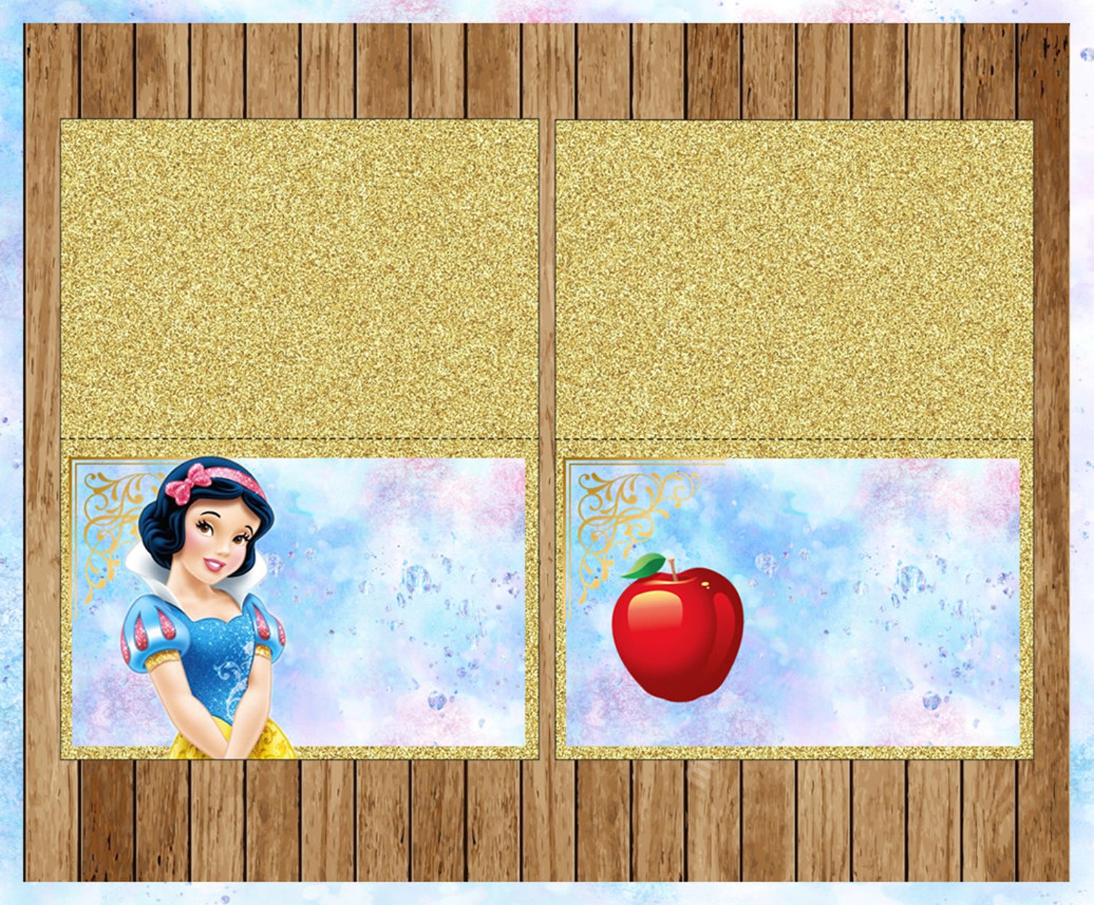 Princess Snow White Food Labels, Printable Princess Food Tent Cards ...