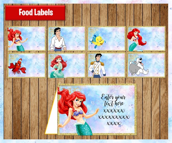 Little Mermaid Printable Labels Mermaid Rectangle Labels LeeLee