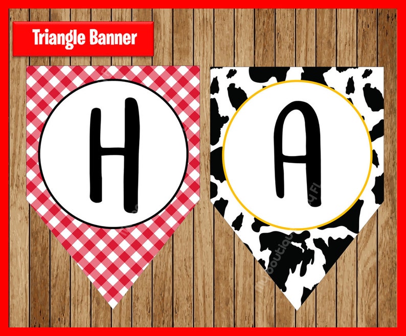 Farm Triangle Banner Printable Farm Banner Farm Party Banner - Etsy