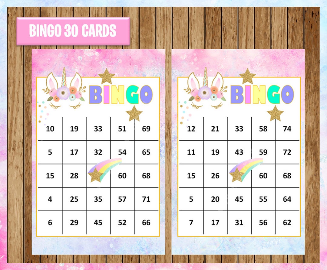 Unicorn 30 Cards Instant Download, Printable Unicorn Bingo Game ...