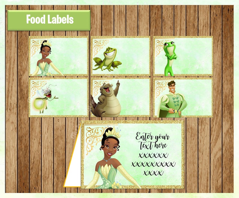 Princess Tiana Food Labels Printable Disney Princess Food - Etsy
