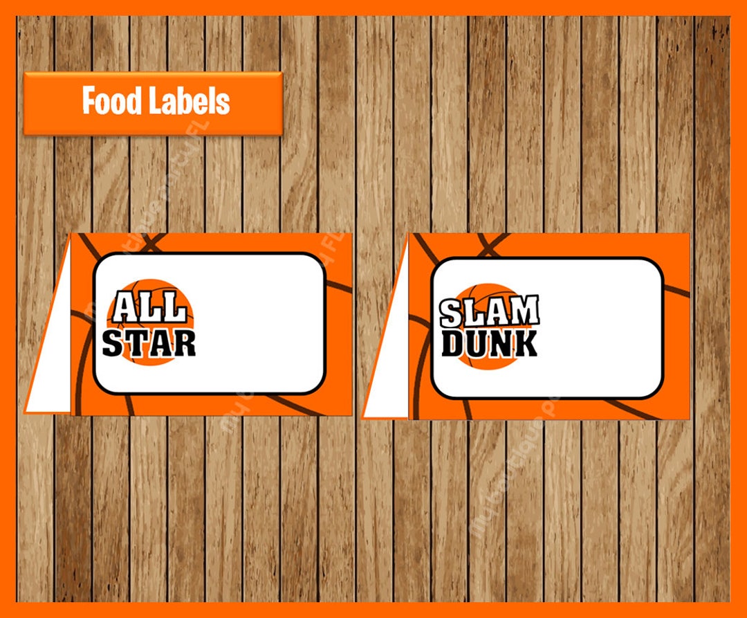 Basketball Food Labels Instant Download, Basketball Food Tent Cards ...