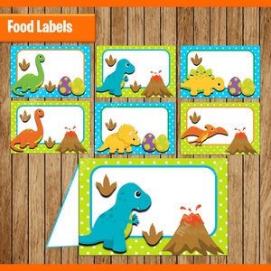 Dinosaurs Food Tent Cards Instant Download, Printable Dinosaur Party ...