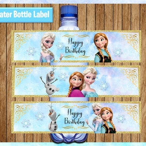 Frozen Water Bottle Labels Printable Disney Princess Water - Etsy