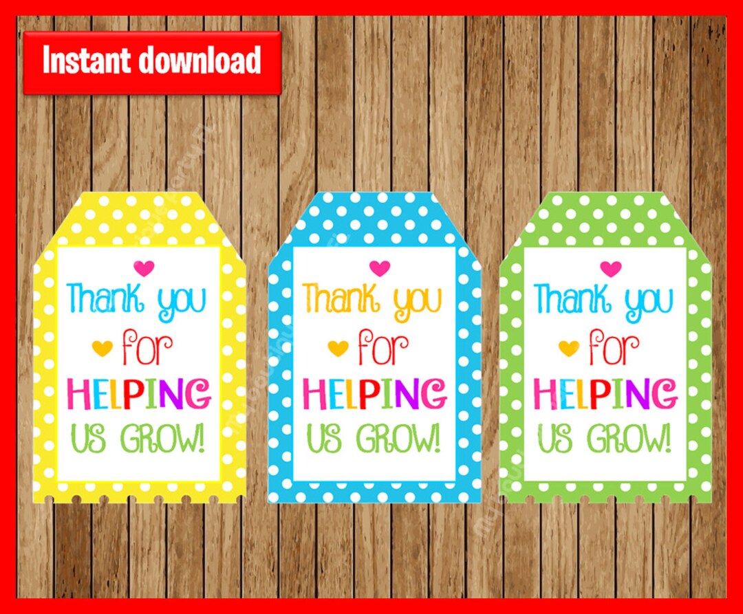 Plant Gift Tag, Flower Gift Tag, Teacher Appreciation, Thank You Tag ...