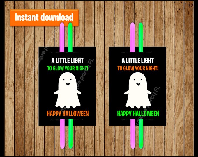 Printable A Little Light to Glow Your Night. Monster Glow Stick Cards ...