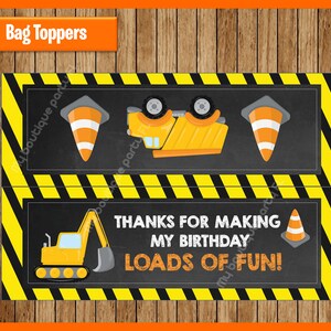 Construction Bags Toppers, Printable Construction Treat Bags Toppers ...