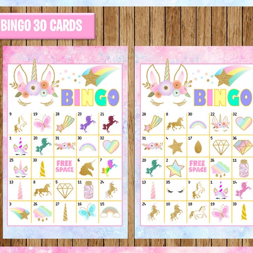 Unicorn Bingo Game - Etsy
