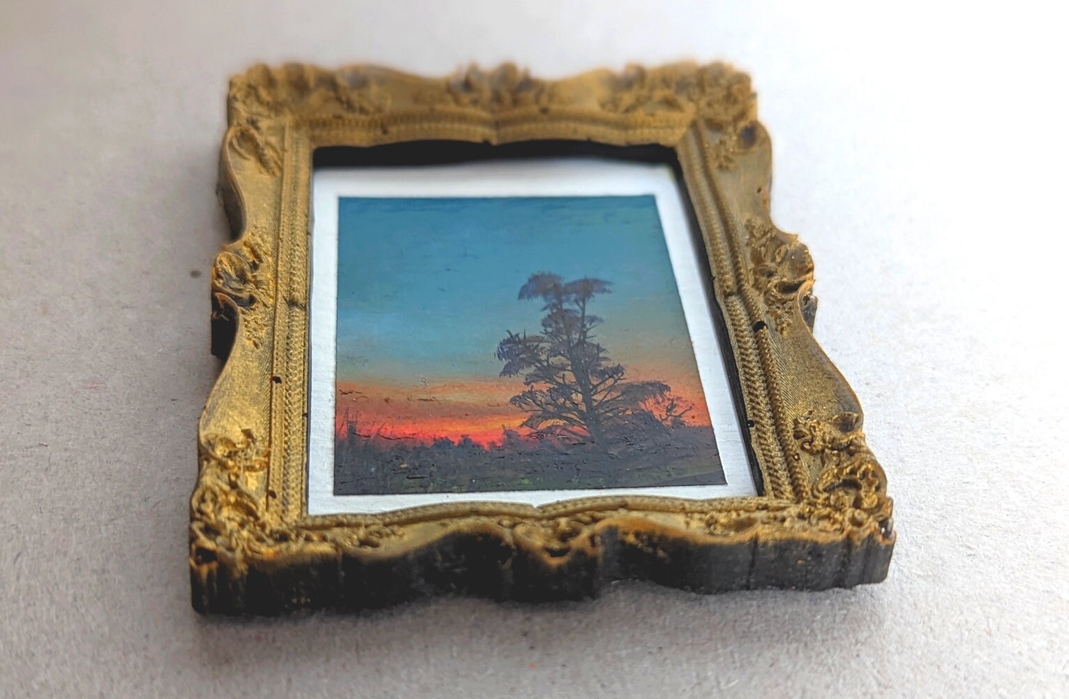 Sunrise Silhouette - Miniature Original Fine Art Miniature Art ...