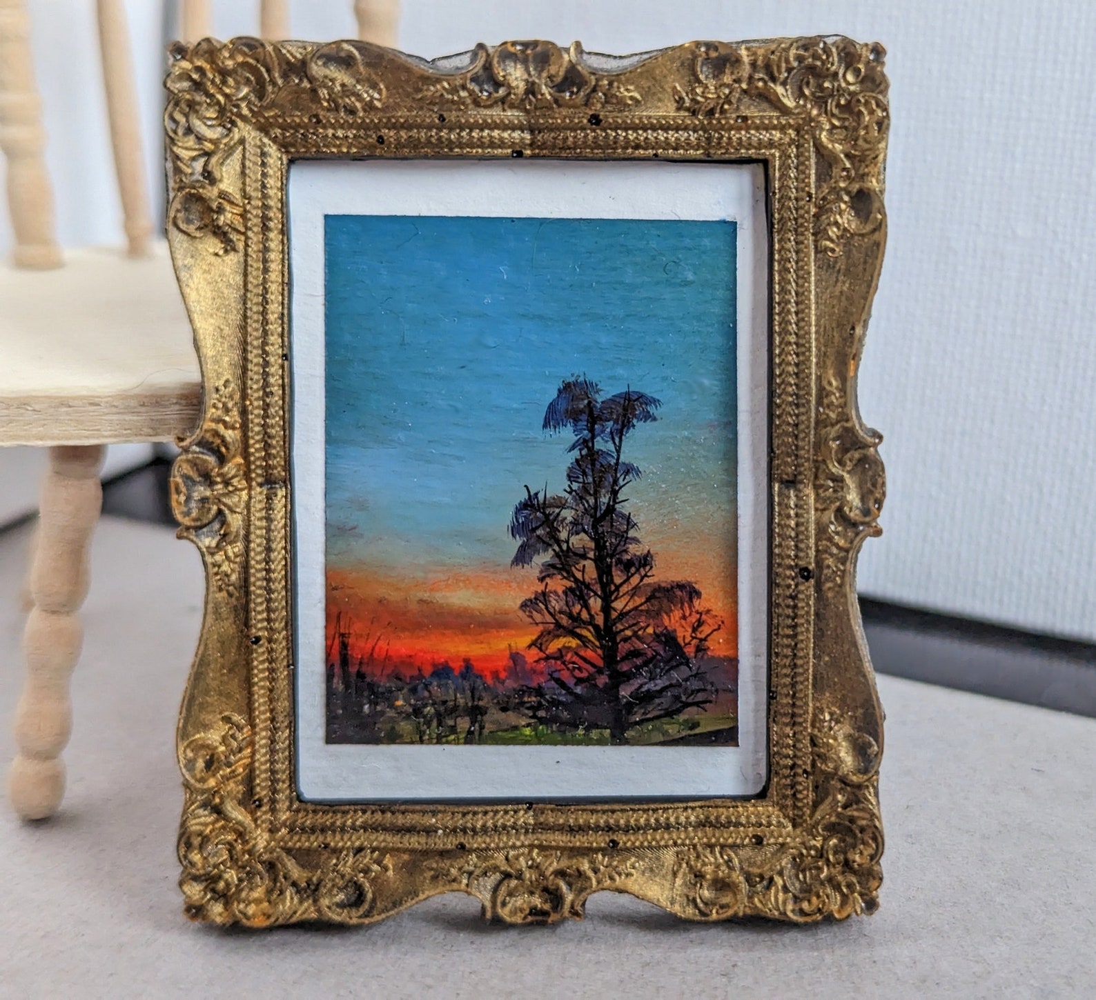 Sunrise Silhouette - Miniature Original Fine Art Miniature Art ...