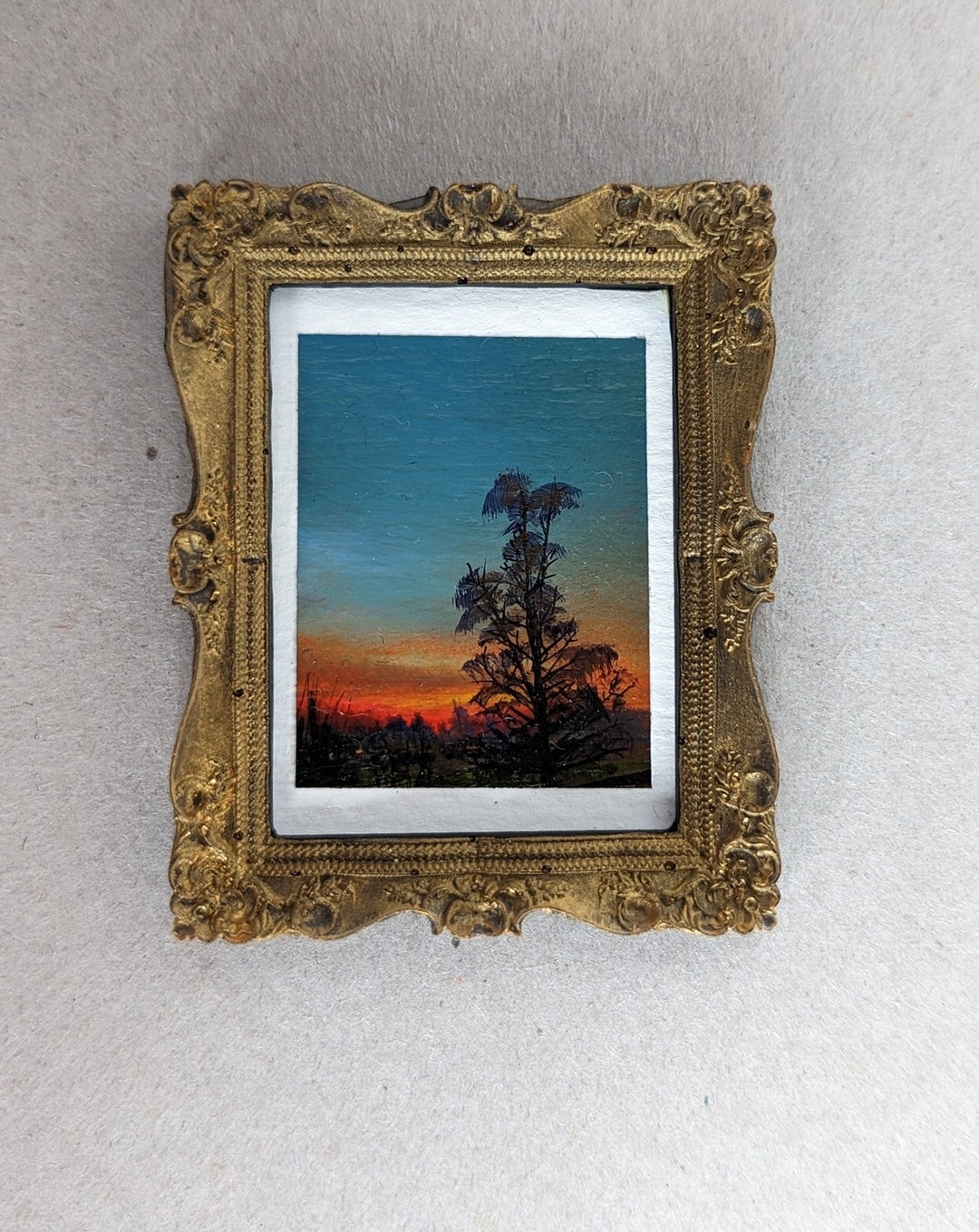 Sunrise Silhouette - Miniature Original Fine Art Miniature Art ...