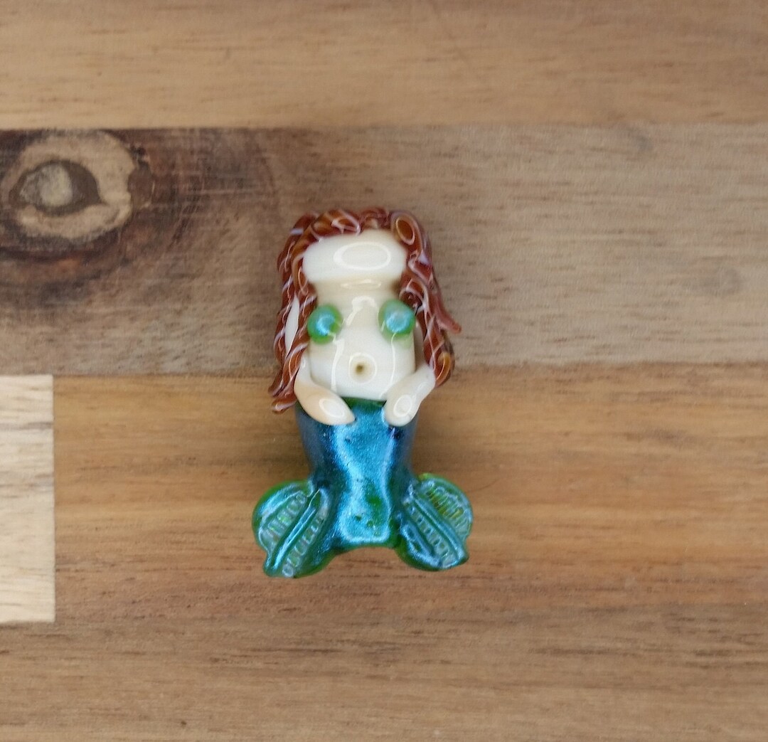 Shiny Emerald Mermaid Lampwork Bead , Mermaid Bead, Glass Mermaid ...