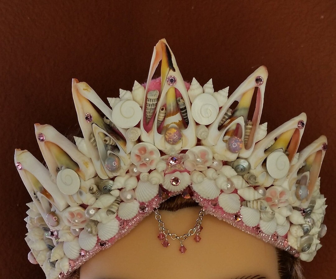 Pink Mermaid Crown, Shell Crown, Crystal Crown - Etsy