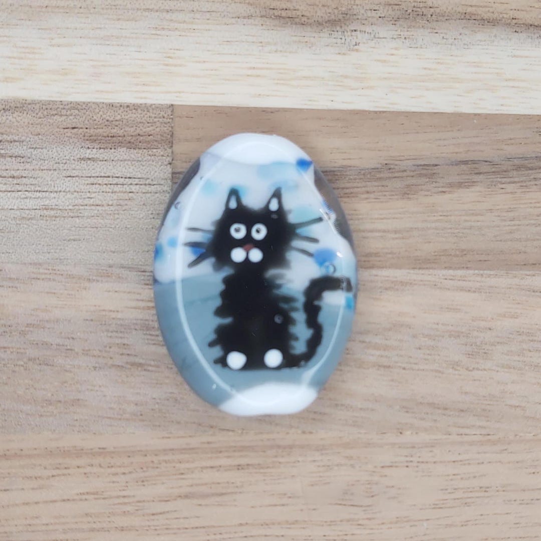 Fuzzy Cat Lampwork Bead, Cat Bead, Glass Cat Bead - Etsy