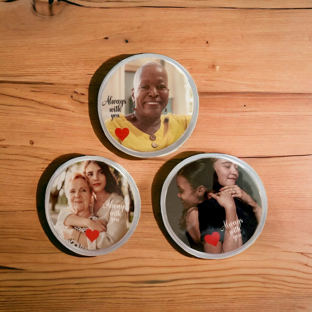 5 pines de botón de foto, recuerdo de memoria amorosa, botones redondos ...