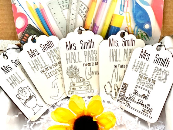 Hall Passes Back to School Teacher Supplies Customized Set - Etsy