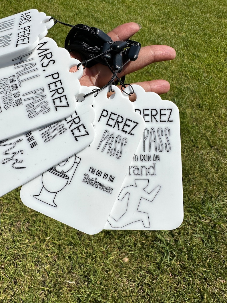 Acrylic Classroom Hall Pass Set With Lanyards - Etsy