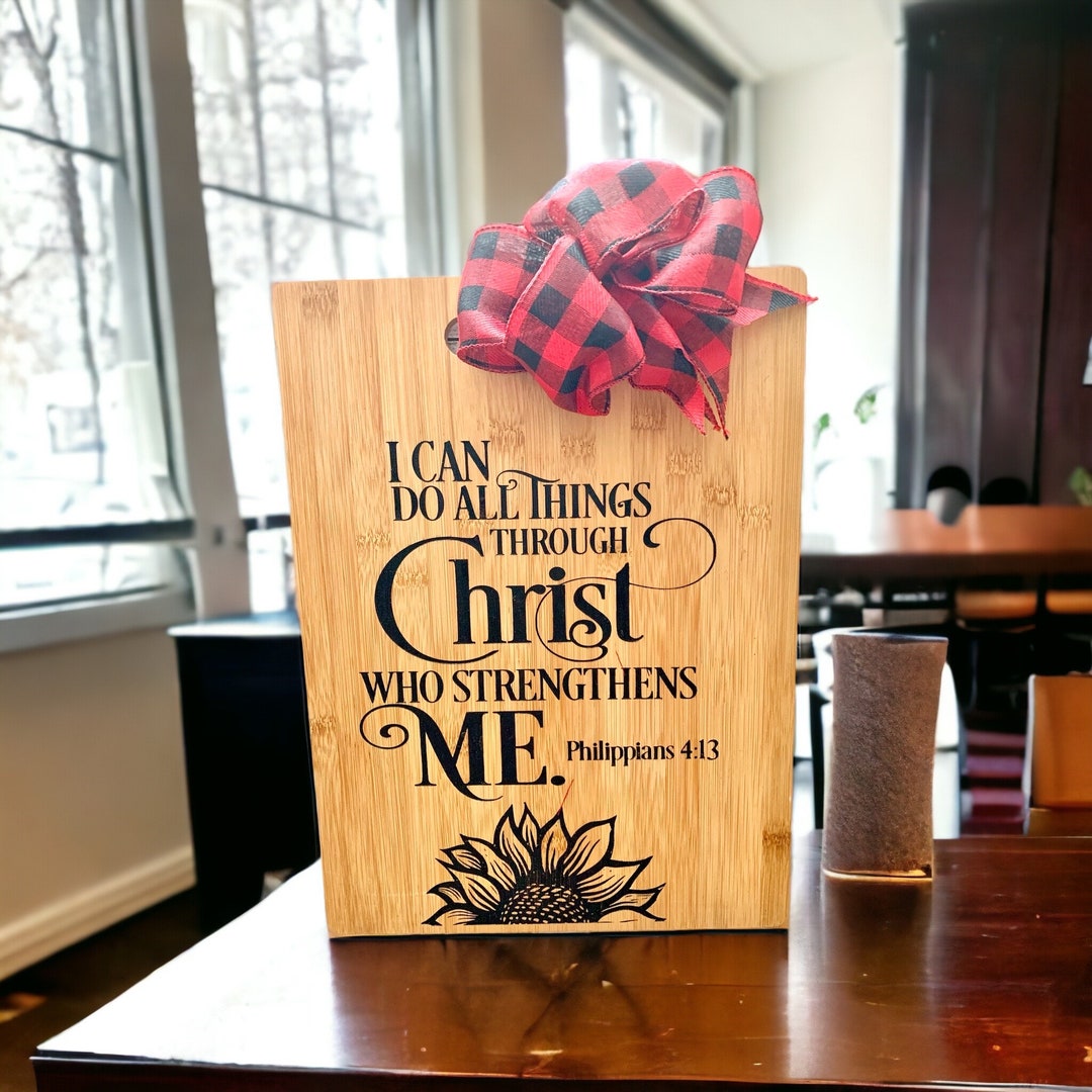 Bamboo Cutting Board Bible Verse Black ENGRAVE - Etsy