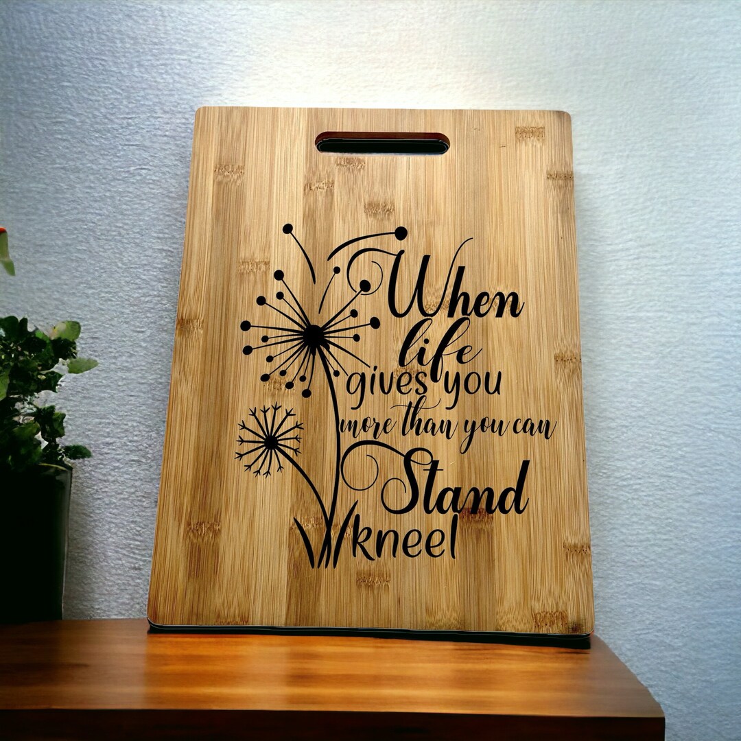 Spiritual Bible Verse BAMBOO CUTTING BOARD Stand Laser - Etsy