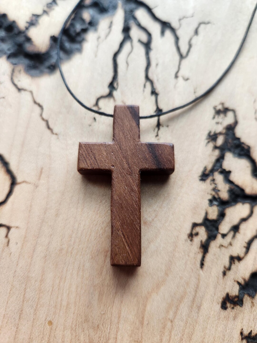 Natural Wooden Cross of Jesus Christ: Walnut Wood, Pendant, Jewelry ...