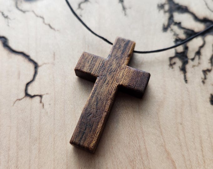 Natural Wooden Cross of Jesus Christ: Amazakoue Wood 2, Pendant ...