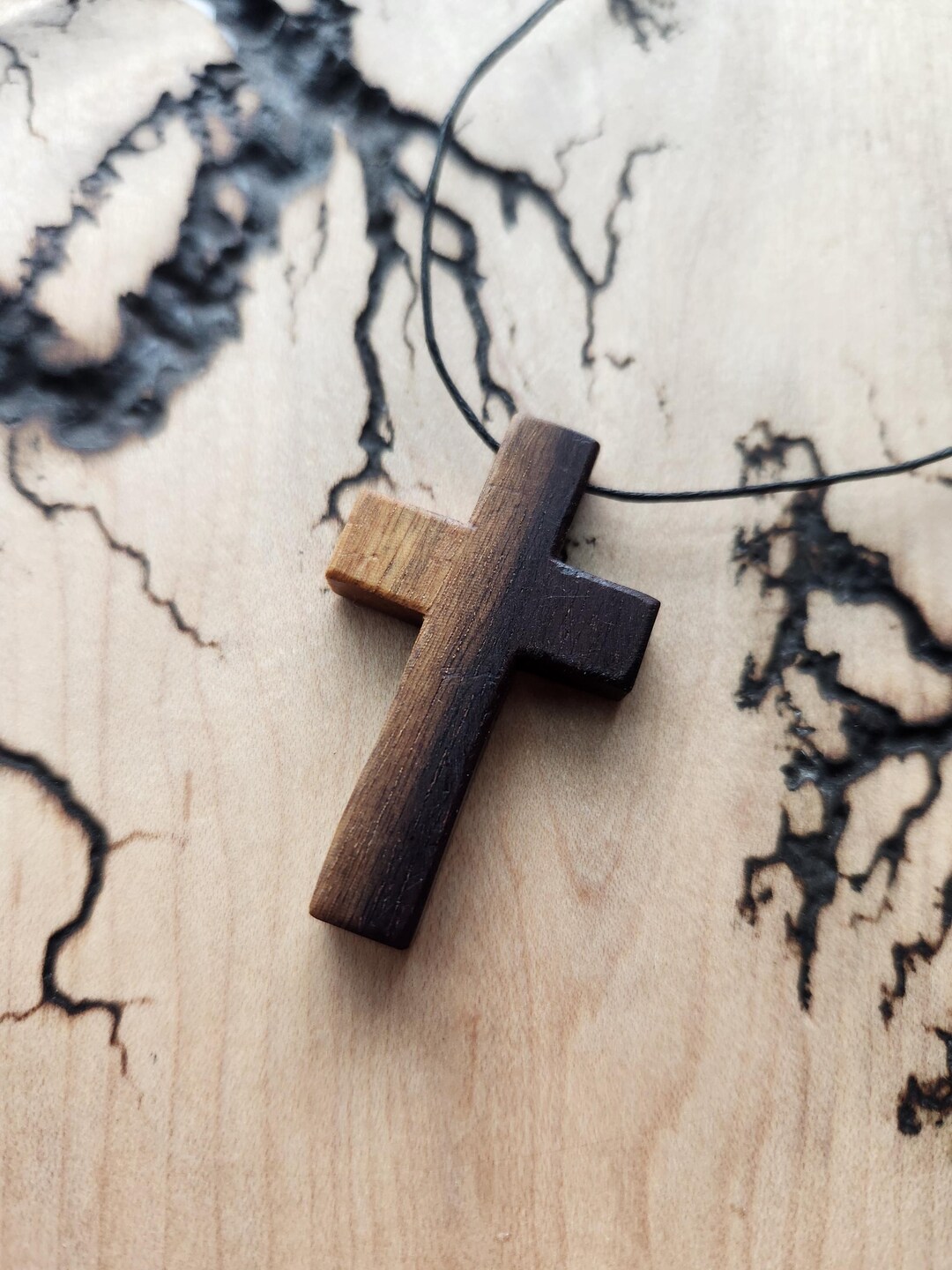 Natural Wooden Cross of Jesus Christ: Katalox Wood, Pendant, Jewelry ...