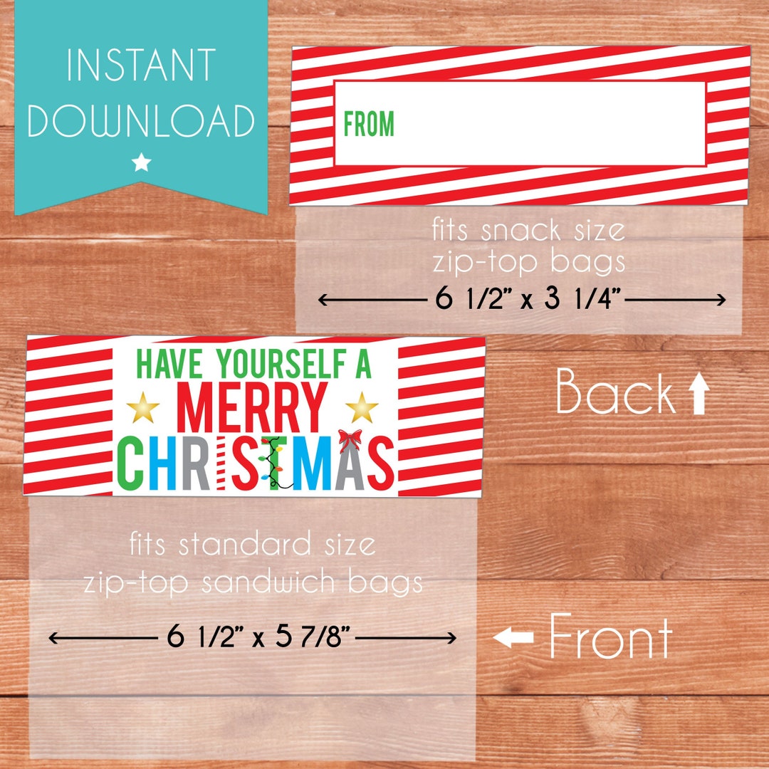 Printable Christmas Bag Toppers for Kids - Instant Download Holiday ...