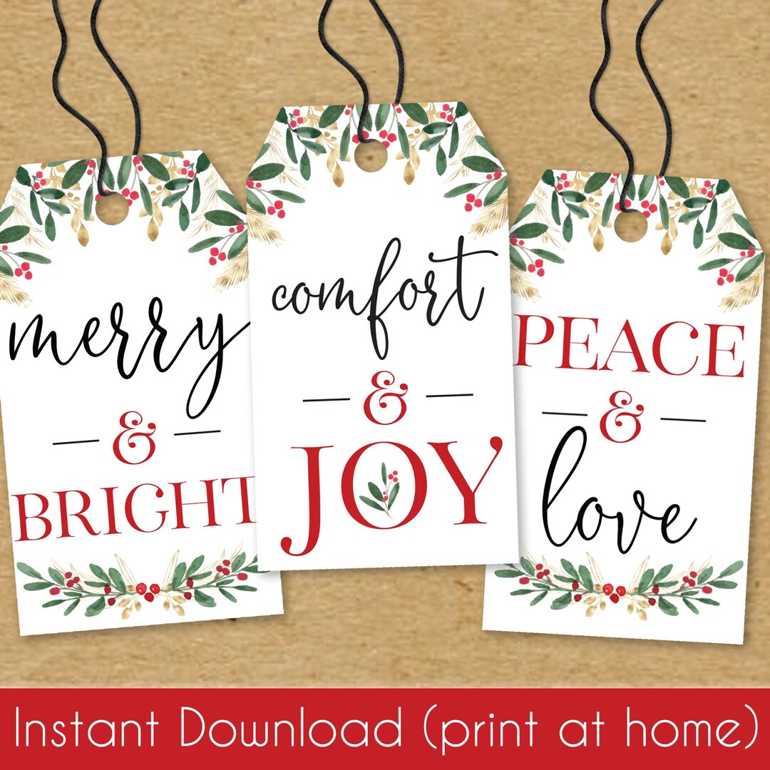 Printable Christmas Gift Tag Set - Retro Vintage Holiday Gift Tags ...