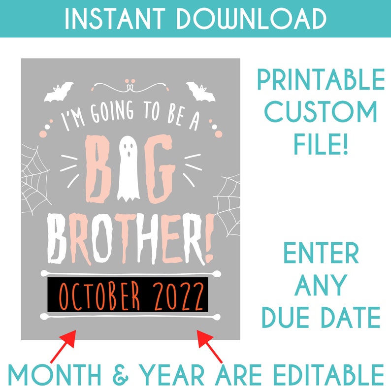 Editable Instant Download Halloween Baby Announcement Sign - Etsy