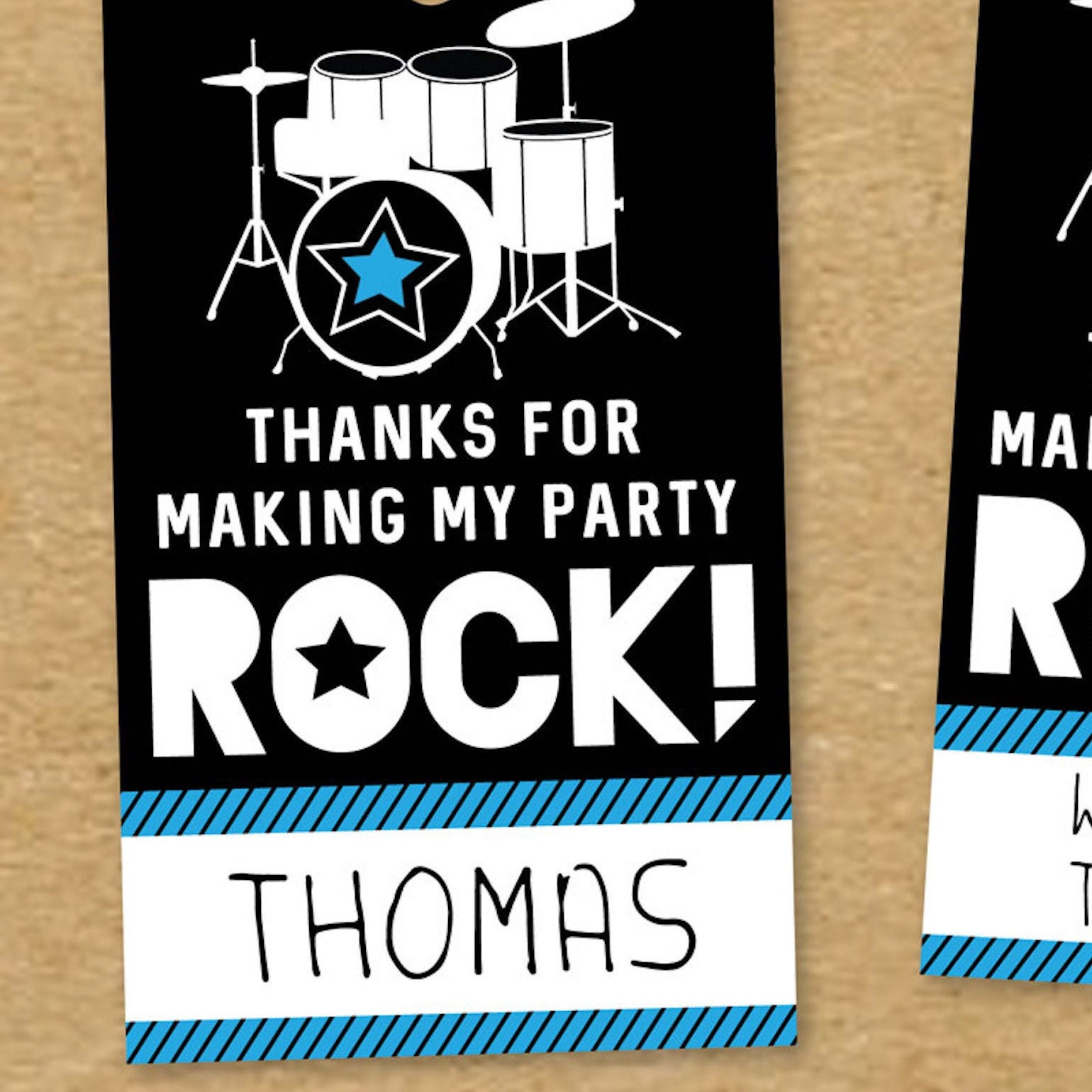 Rockstar Birthday Party Printable Music Party Favor Tags - Etsy