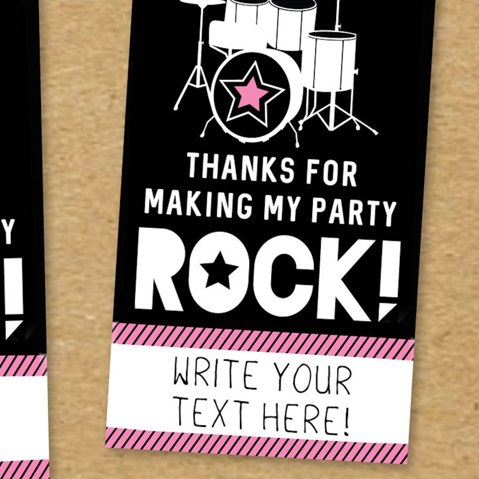 Rockstar Birthday Party Printable Music Party Favor Tags - Etsy