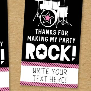 Rockstar Birthday Party,, Printable Music Party Favor Tags, Print at ...