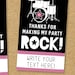 Rockstar Birthday Party Printable Music Party Favor Tags - Etsy