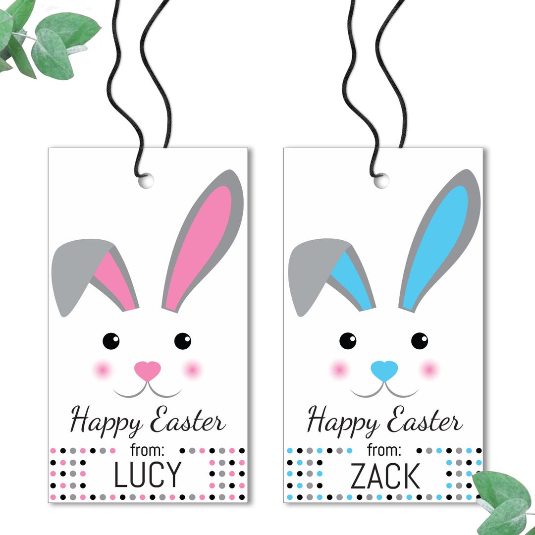 Easter Bunny Printable Hang Tags | Kids Easter Basket Tags | Print at ...