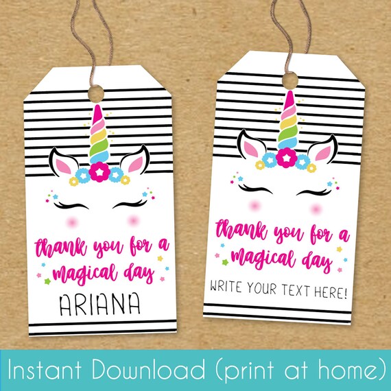 Printable Favor Labels for Girls Unicorn Birthday Party - Etsy