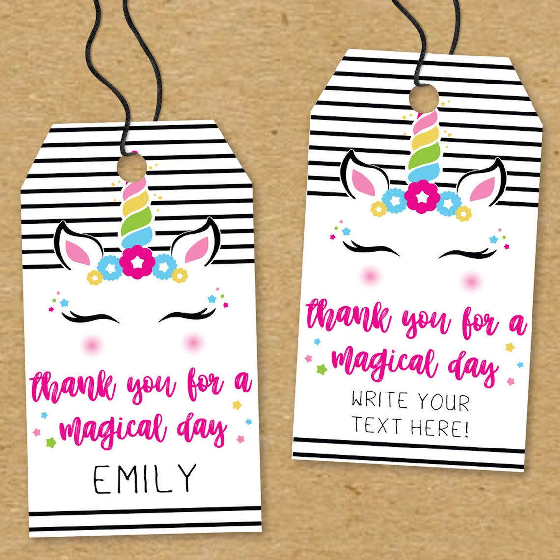 Printable Favor Labels for Girls, Unicorn Birthday Party, Printable ...