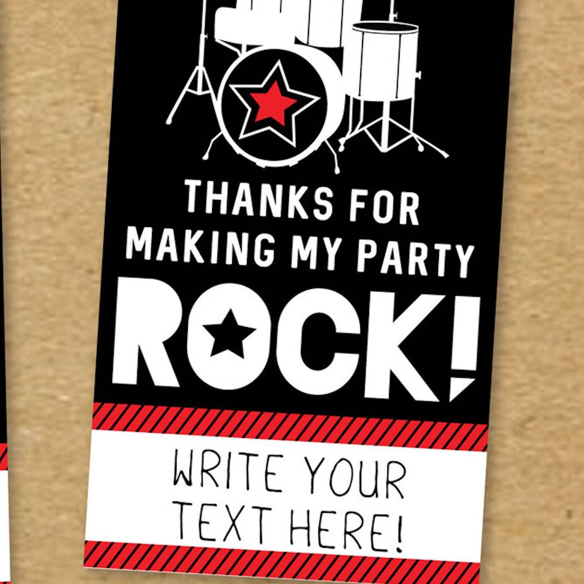Rockstar Birthday Party,, Printable Music Party Favor Tags, Print at ...