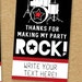 Rockstar Birthday Party Printable Music Party Favor Tags - Etsy