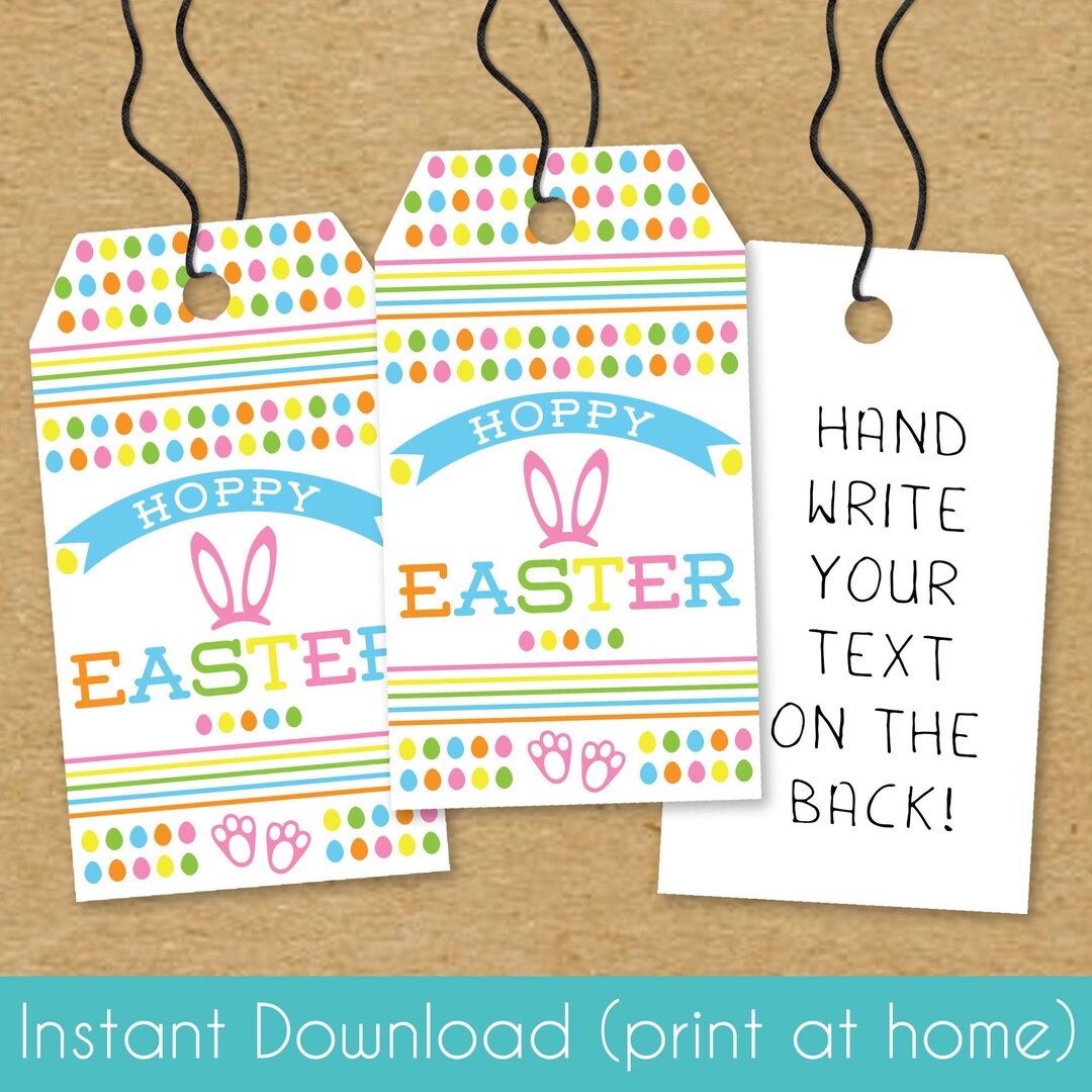 Printable Easter Tags Digital File Happy Easter Gift or - Etsy
