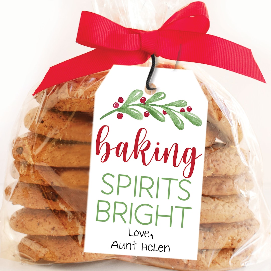 Christmas Cookie Tags - Printable Holiday Hang Tags - Cookie Favor ...