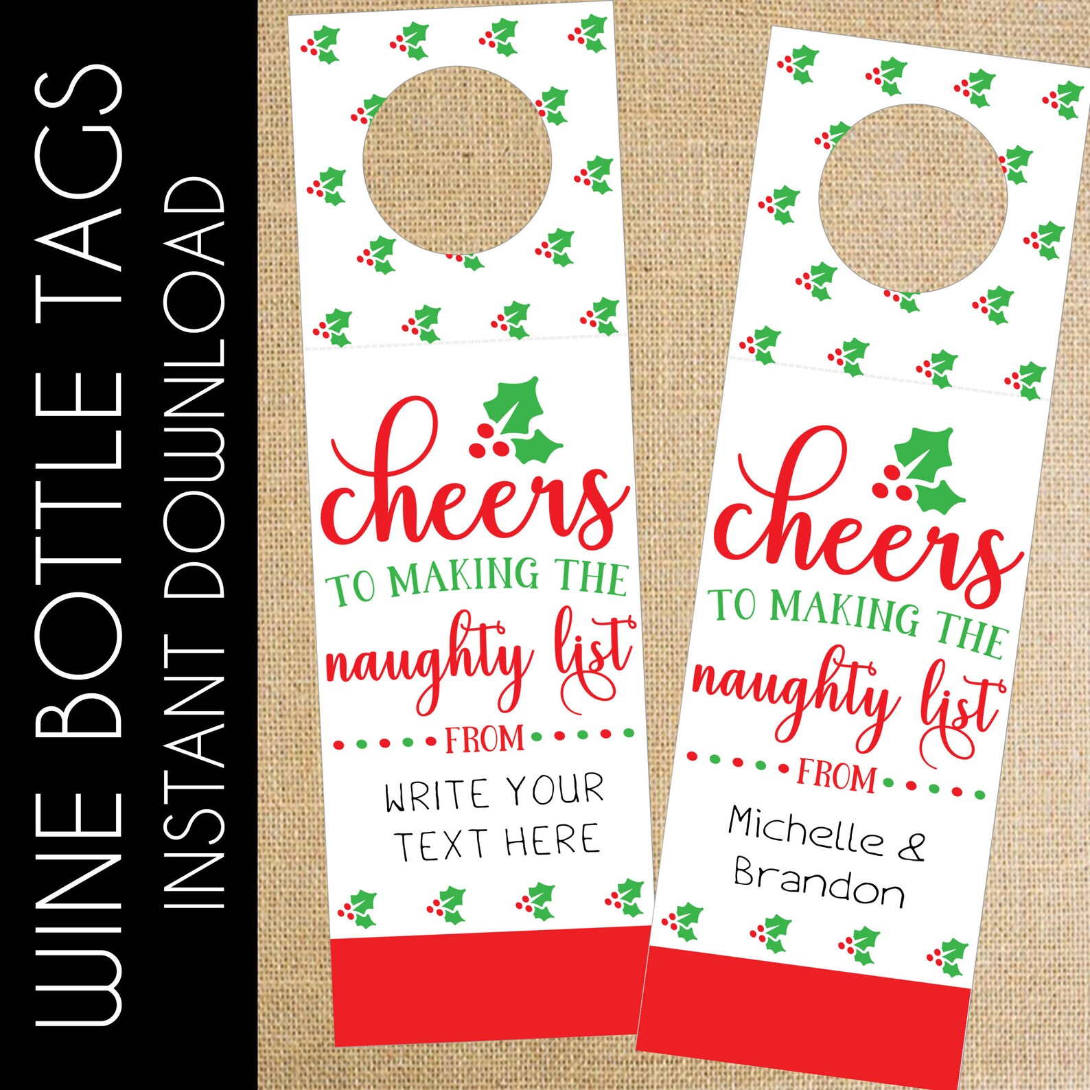 Christmas Cookie Tags Printable Holiday Hang Tags Cookie | Etsy