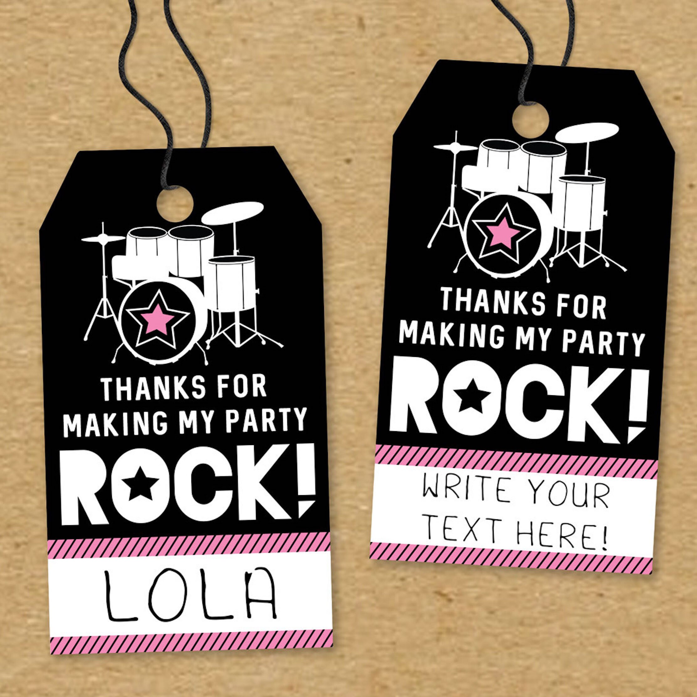 Rockstar Birthday Party Printable Music Party Favor Tags - Etsy