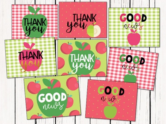 Teacher School Note Cards Printable Set of 8 Stationery | Etsy