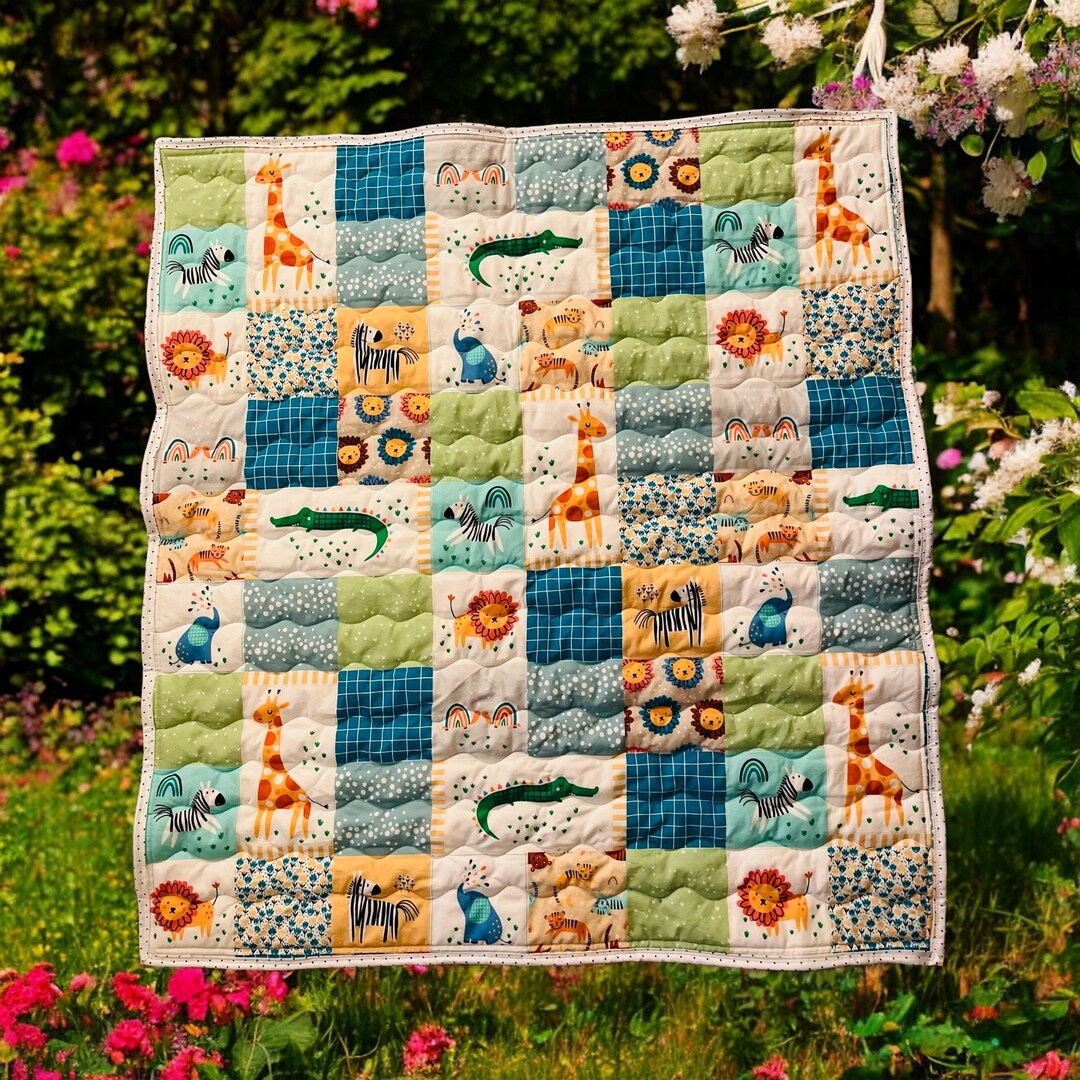 Zoo Animal Quilt, Baby Quilt, Baby Quilt, Zoo Animal Baby Blanket ...