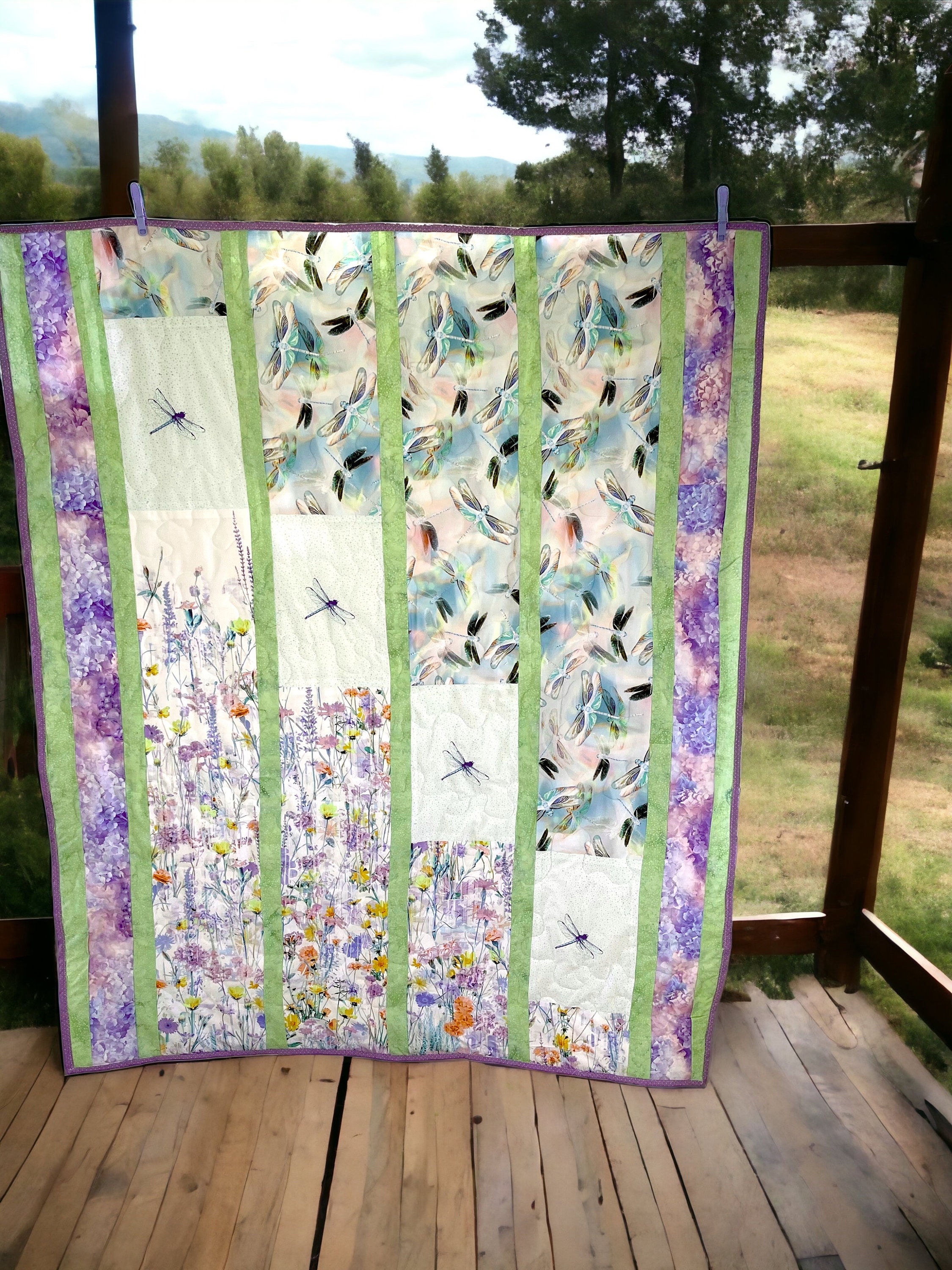 Dragonfly Quilt, Handmade Quilt, Dragonfly Handmade Quilt, Baby Quilt ...