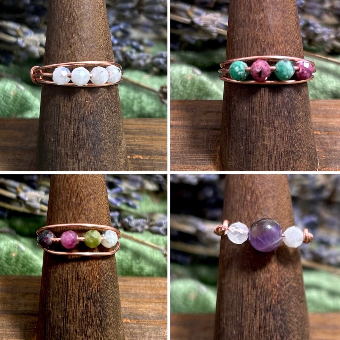 Multi Bead Crystal Fidget Rings - Etsy